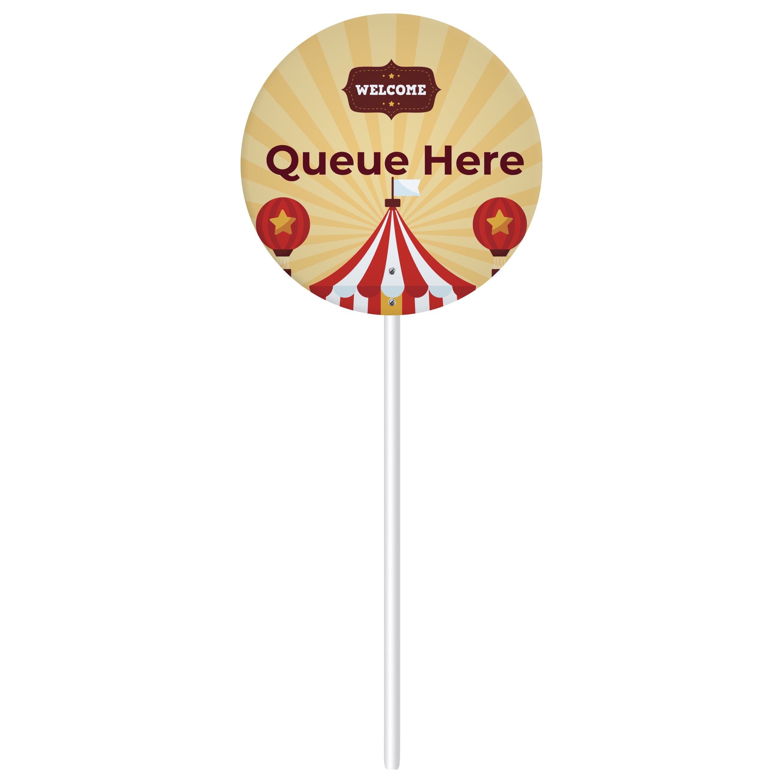 Printed Directional Lollipop Instruction Sign – Black and White London®