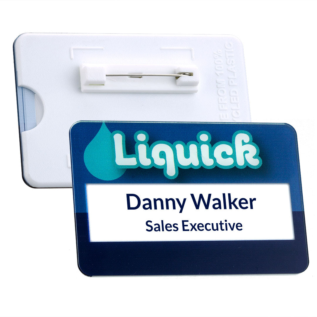 Gloss Finish Reusable Name Window Badges – Black and White London