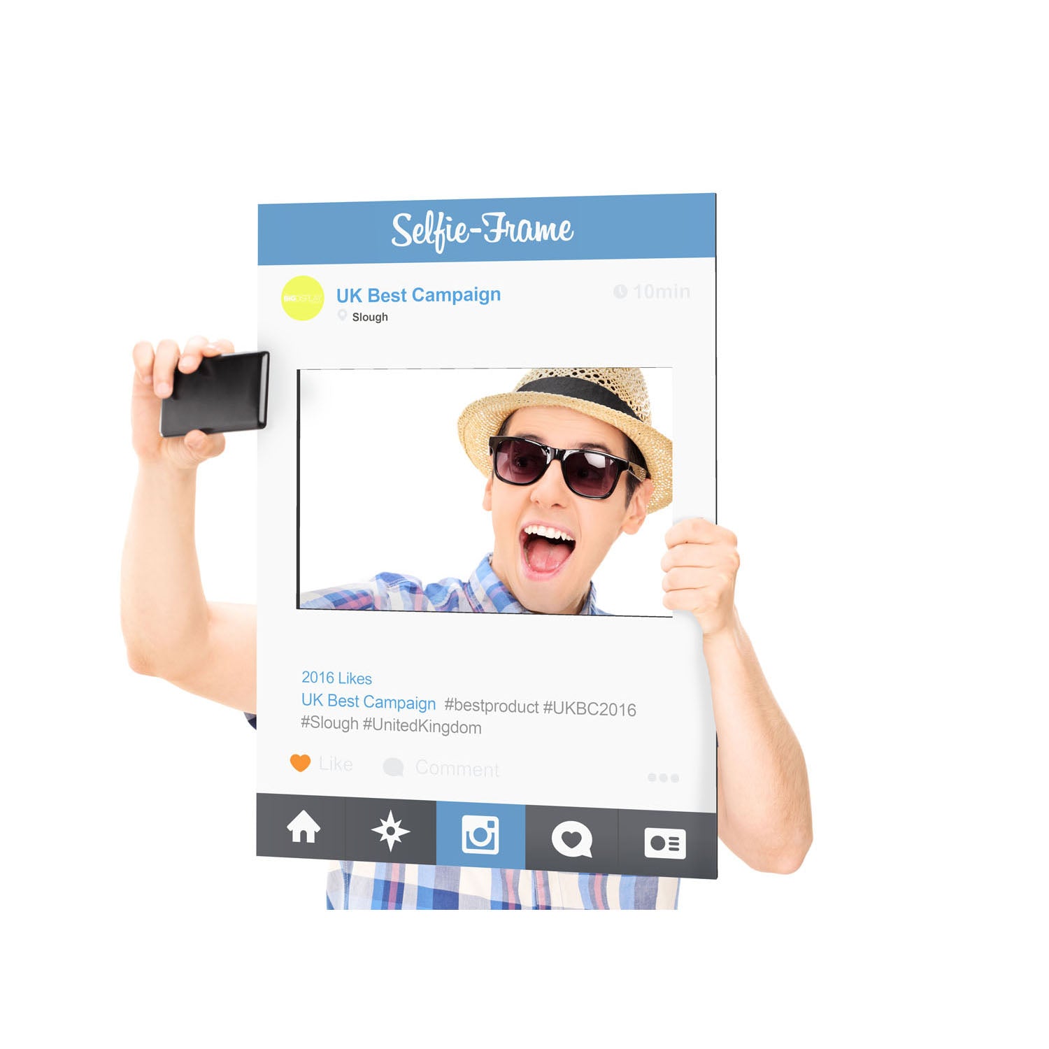 Custom Printed Selfie Frames – Black and White London