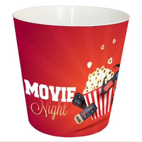 Reusable Plastic Popcorn Bucket – Black and White London