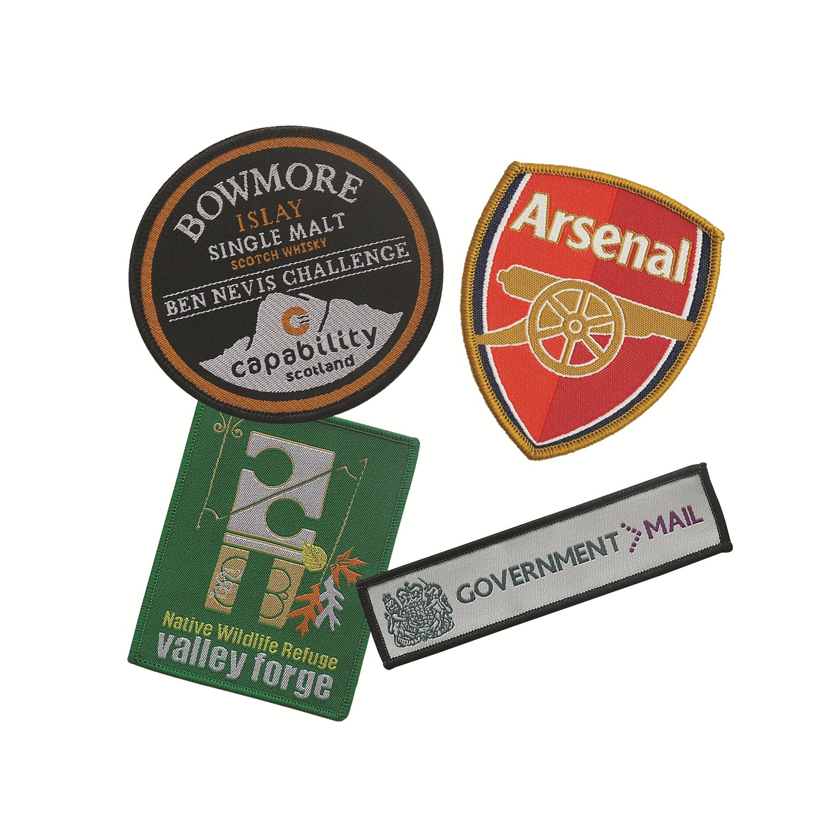 Machine Woven Badges – Black and White London